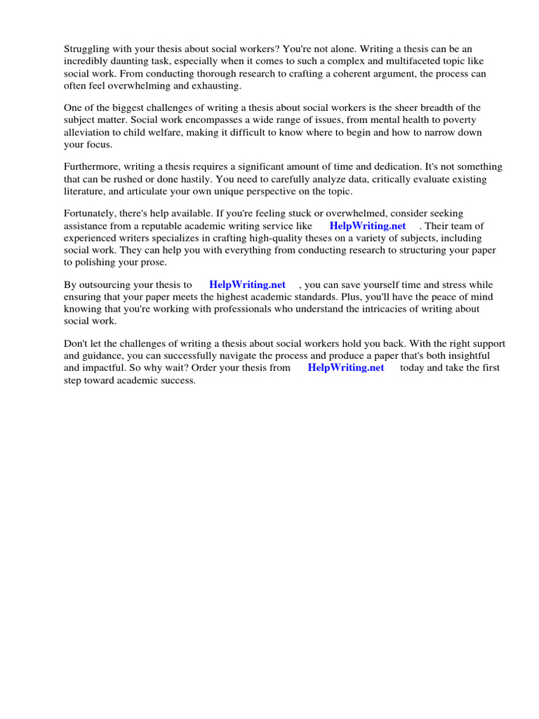 Thesis About Social Workers | PDF