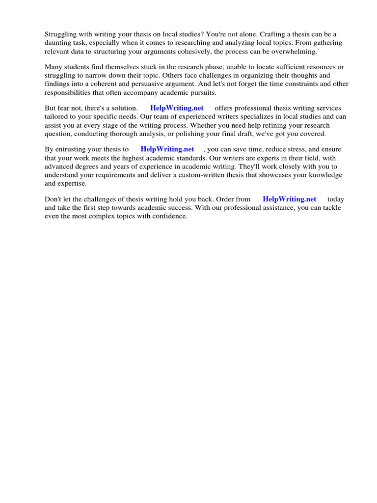 Example Thesis Local Studies | PDF