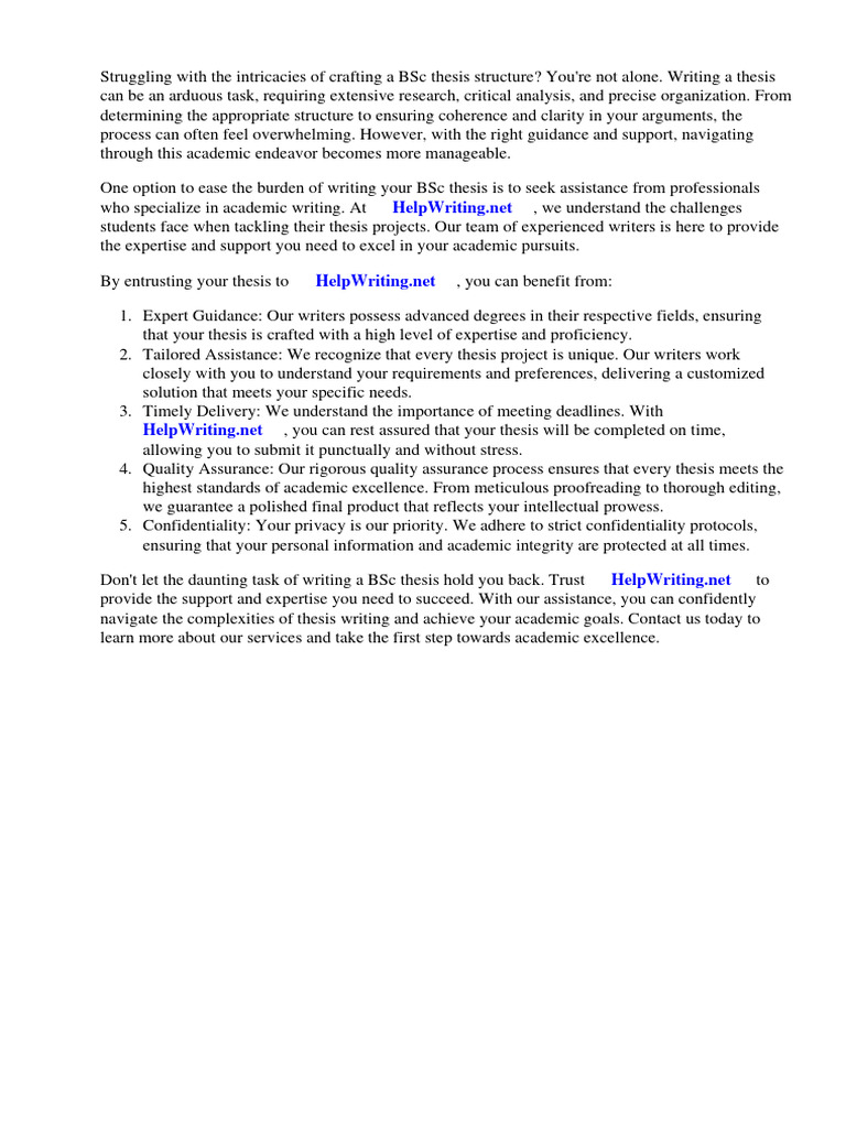 BSC Thesis Structure | PDF