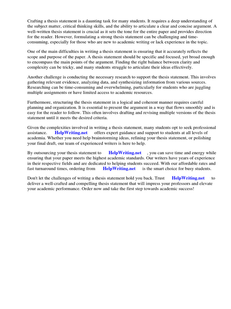 Mastering Thesis Statement Writing | PDF | Essays | Thesis