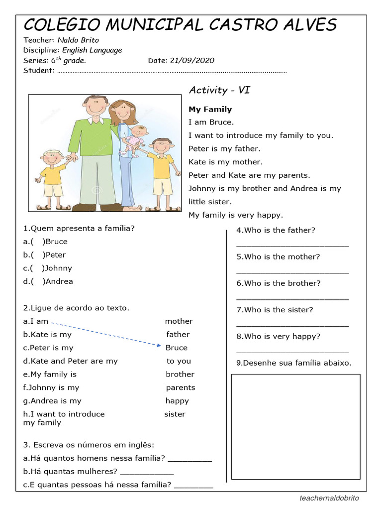 Activity - VI - My Family | PDF