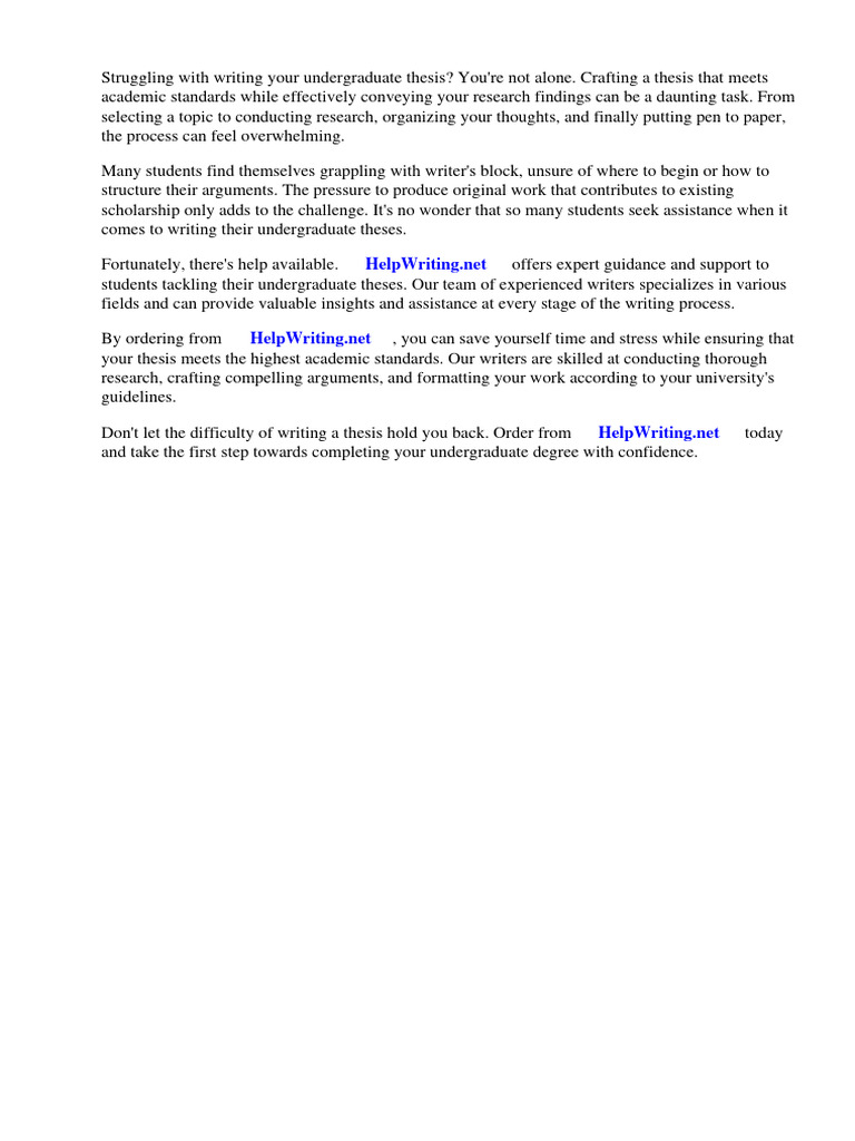 Undergraduate Thesis Examples | PDF | Thesis | Science Undergraduate Thesis Examples | PDF | Thesis | Science