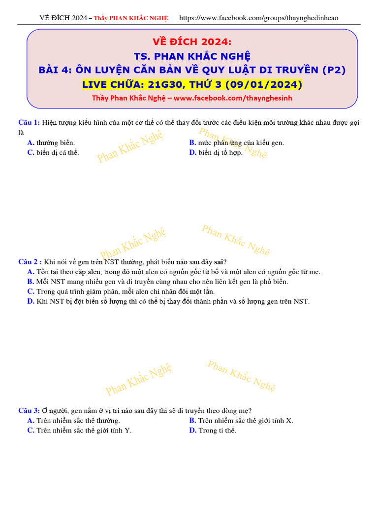 04. Ôn tập căn bản về QLDT (P2) | PDF