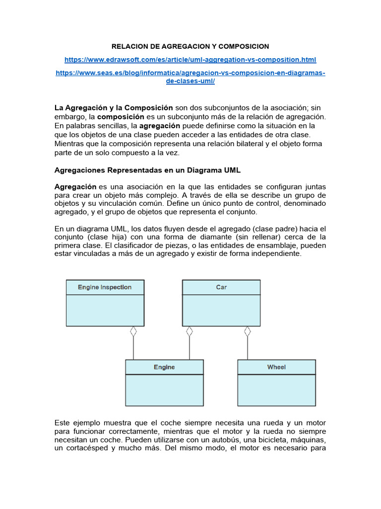 Relacion de Agregacion y Composicion 22 | PDF
