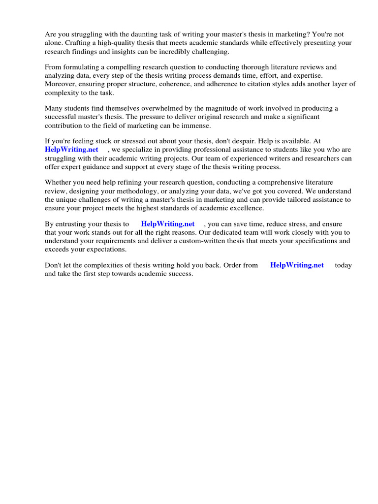 Master Thesis Marketing Examples | PDF | Brand | Marketing