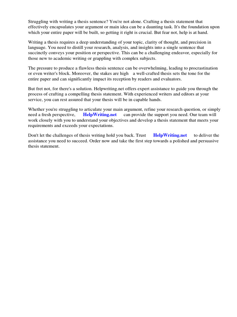 Mastering Thesis Statement Writing | PDF