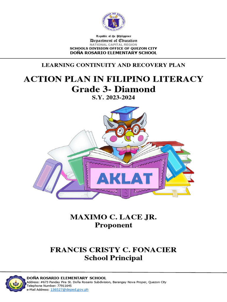 Filipino Literacy Action Plan Lace | PDF