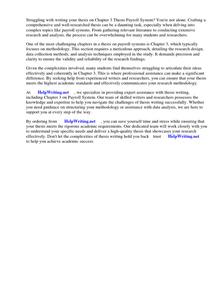 Chapter 3 Thesis Payroll System | PDF | Thesis | Databases