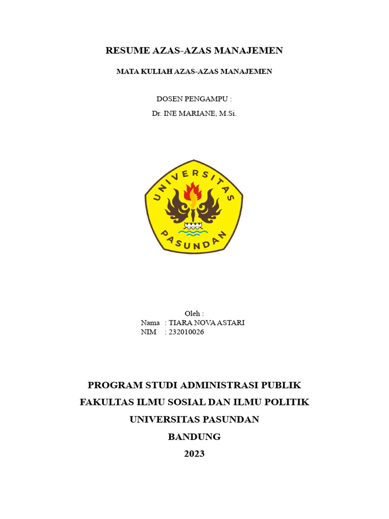 Resume Azaz Manajemen - Tiara | PDF