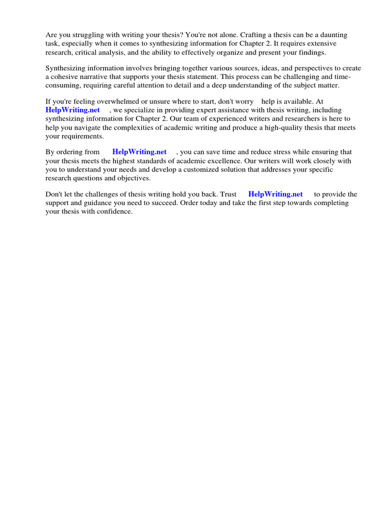 Thesis Chapter 2 Synthesis Example | Download Free PDF | Apa Style | Essays Thesis Chapter 2 Synthesis Example | Download Free PDF | Apa Style | Essays