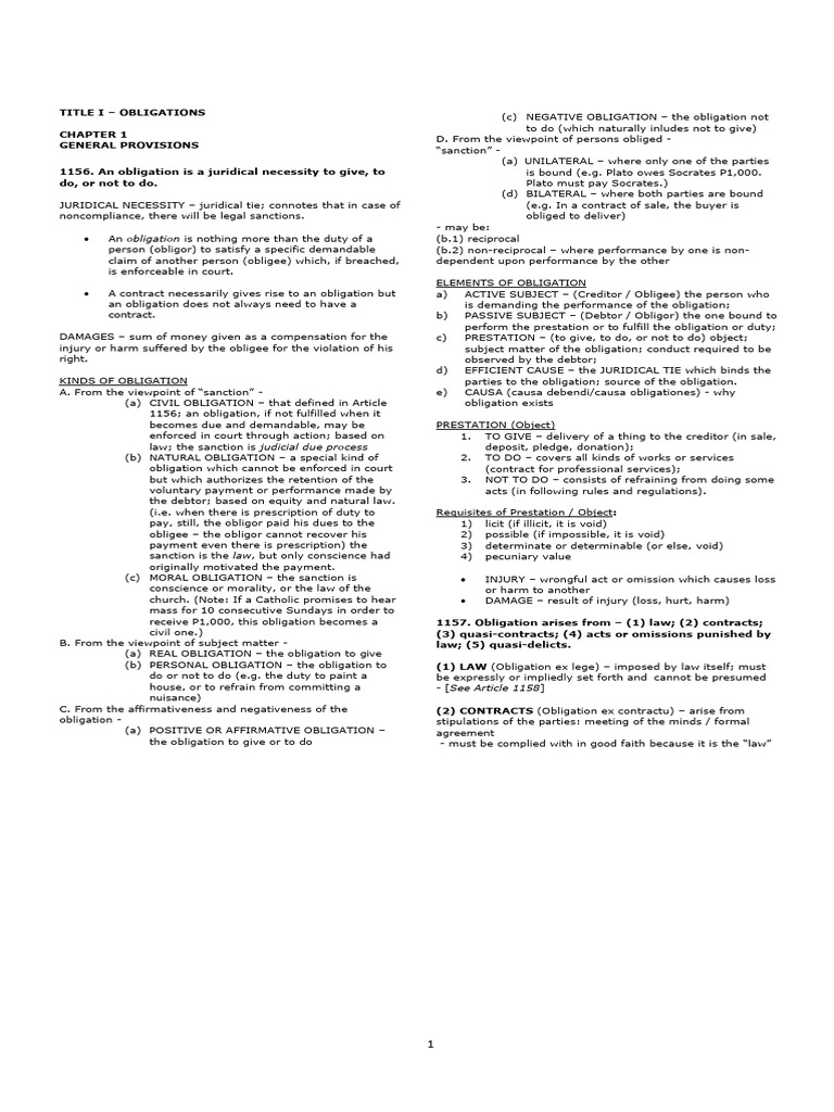 Obli Con | PDF | Negligence | Law Of Obligations