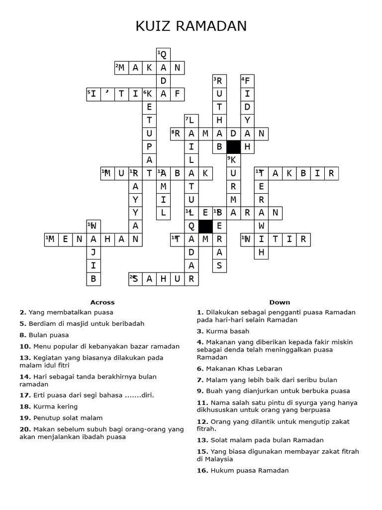 Kuiz Ramadan - Jawapan | PDF