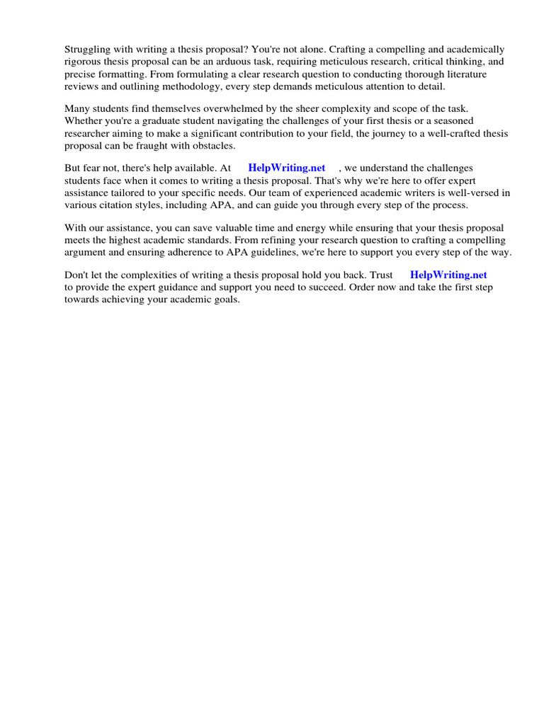 Apa Sample Thesis Proposal | Download Free PDF | Thesis | Apa Style