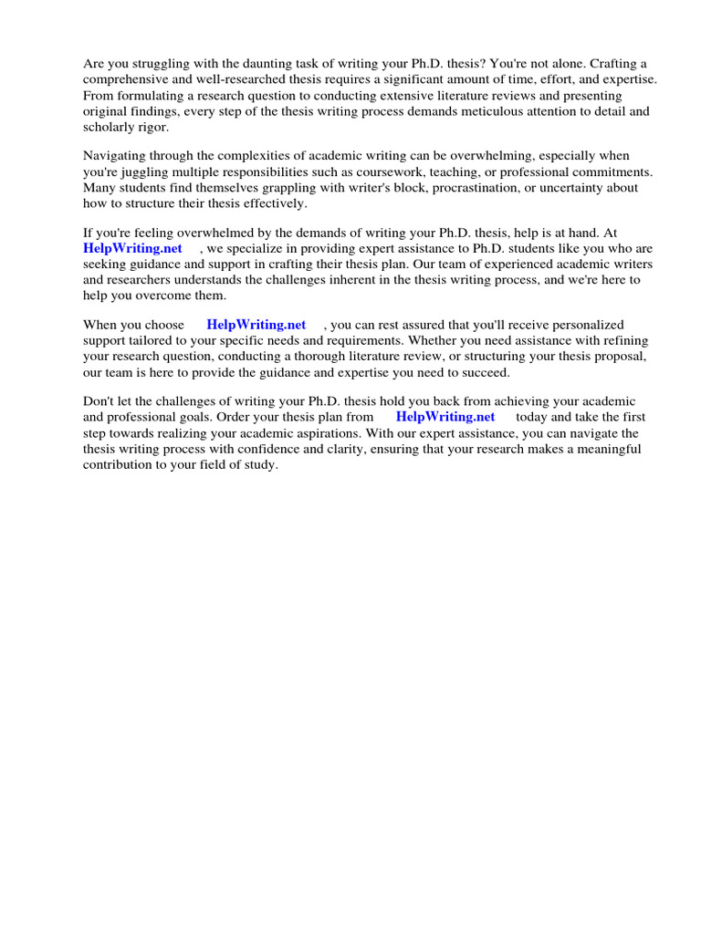 PHD Thesis Plan | PDF | Thesis | Methodology