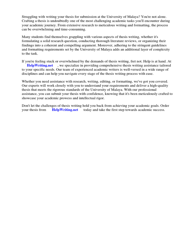 Thesis Submission University of Malaya | PDF | Malaysia | Thesis