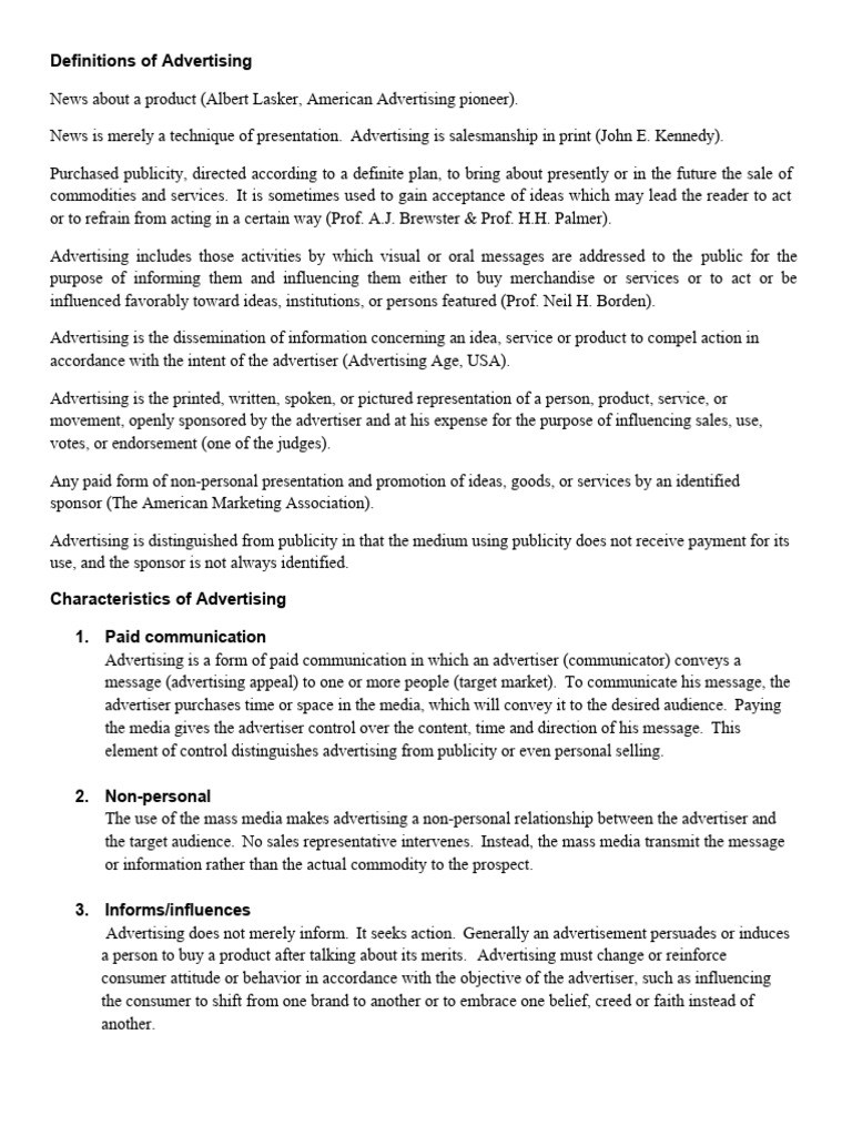 Topic 1 - Lesson 1 - Intro To Advertising | PDF | Advertising | Marketing