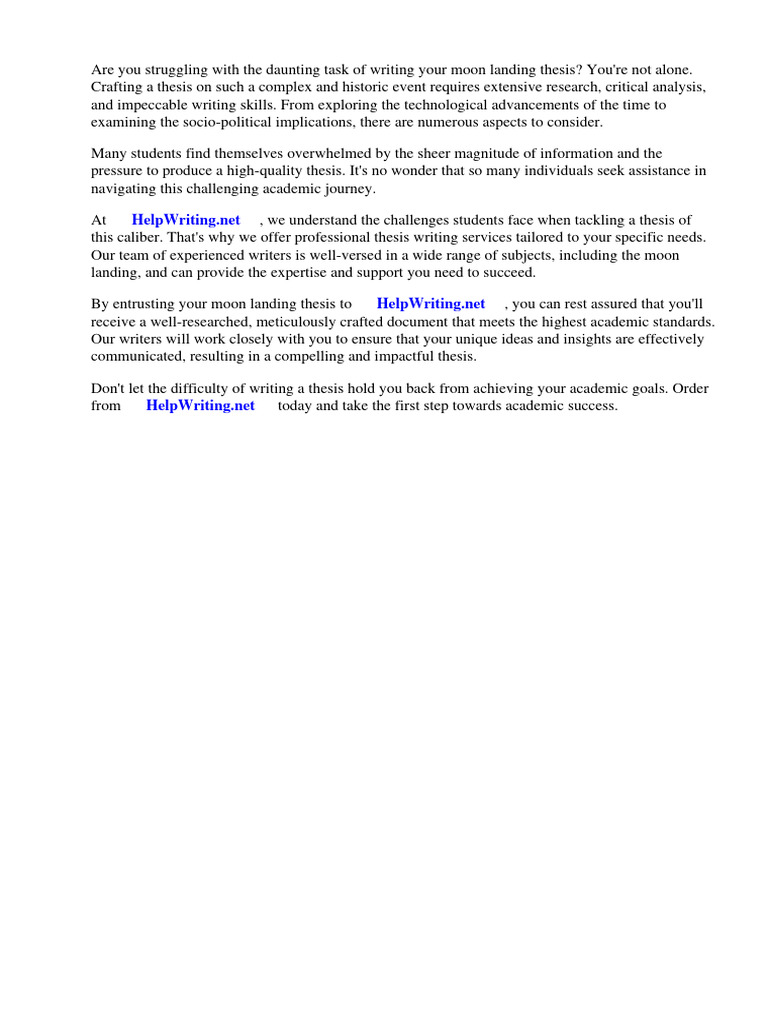 Moon Landing Thesis | Download Free PDF | Apollo 11 | Moon
