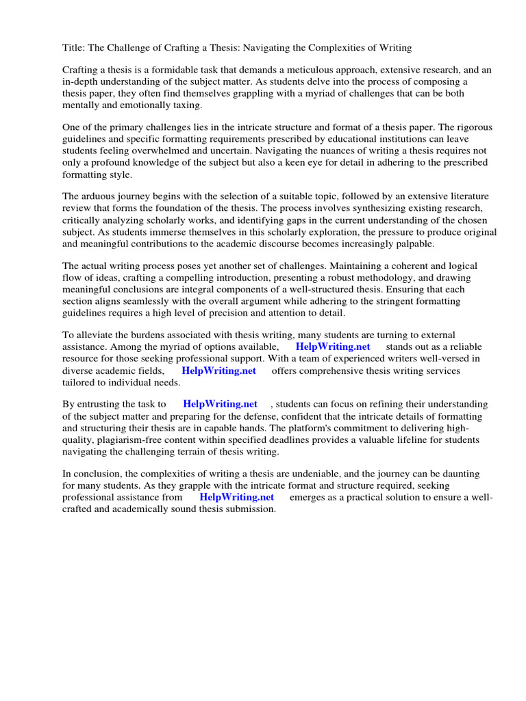 Format of Writing A Thesis Paper | PDF | Thesis | Essays