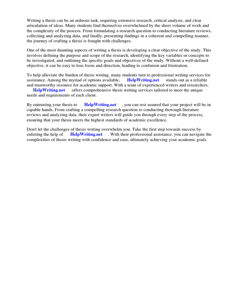 Thesis Writing Help: Expert Services | PDF | Thesis | Methodology