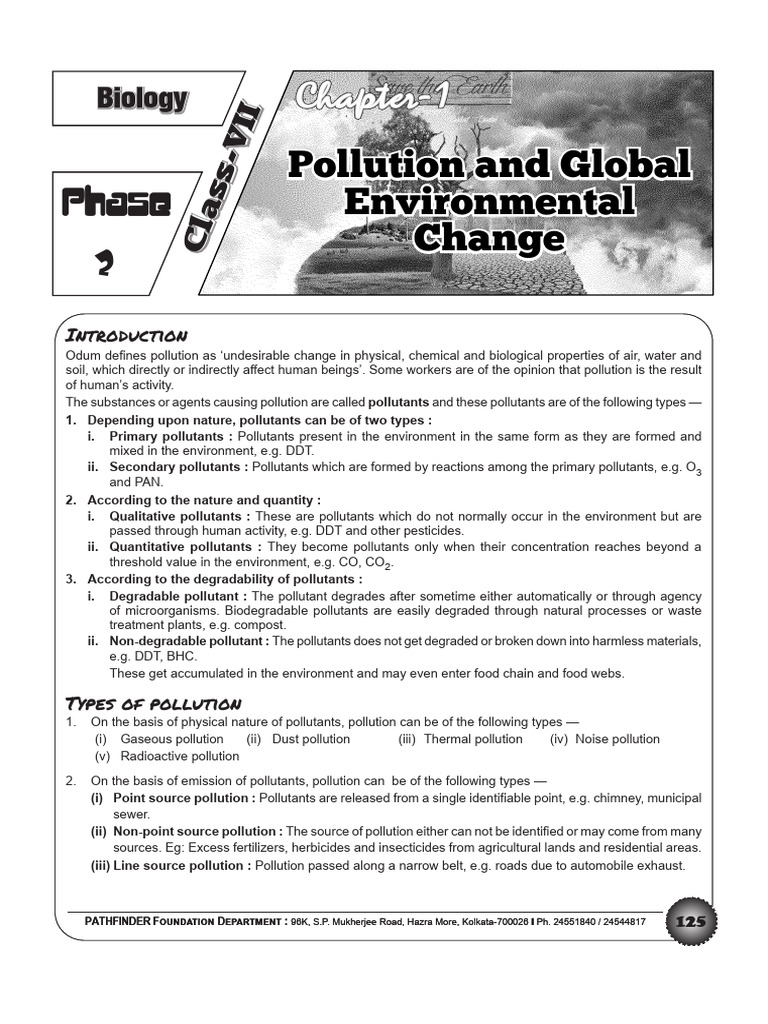 7B1 - Pollution and Global Environmental Change | PDF | Greenhouse Effect | Ozone Depletion