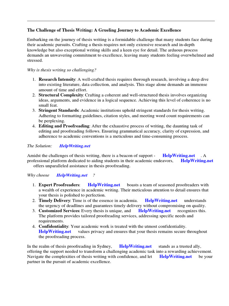 Thesis Proofreading Sydney | PDF