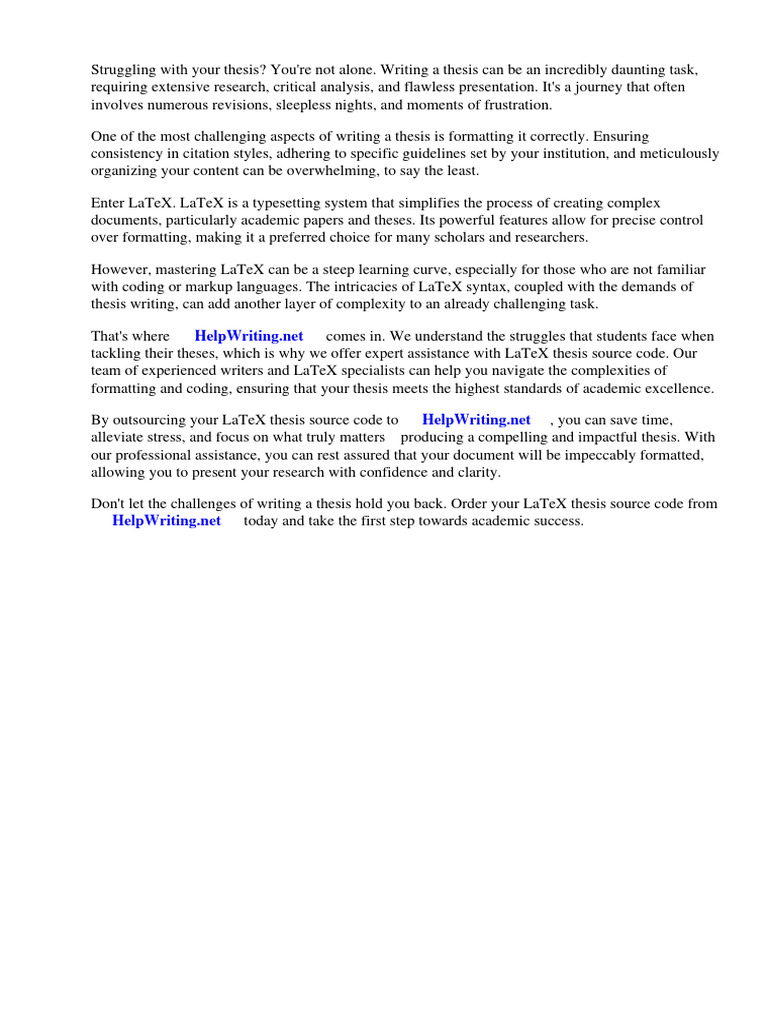 Latex Thesis Source Code | PDF