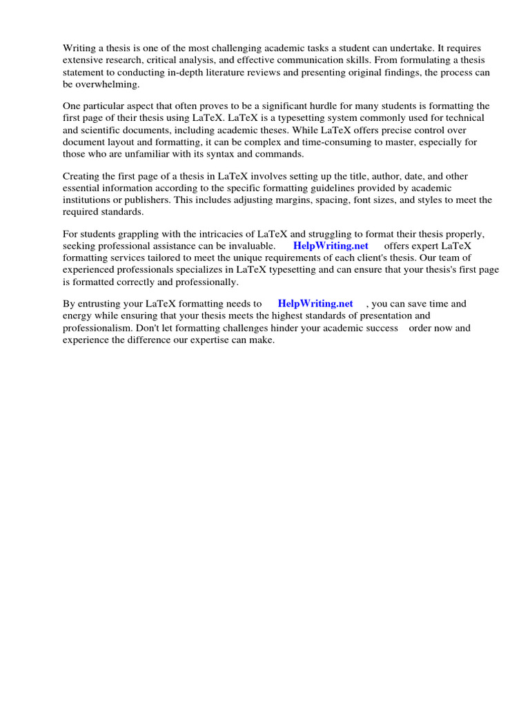 Thesis First Page Latex | PDF | Thesis | Page Layout