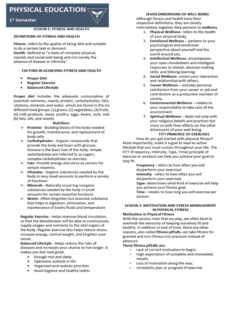 Physical Education | PDF | Physical Fitness | Relaxation (Psychology)