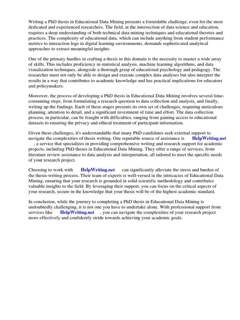 PHD Thesis in Educational Data Mining | PDF | Data Mining | Cluster ... PHD Thesis in Educational Data Mining | PDF | Data Mining | Cluster ...