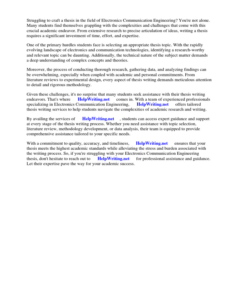 Thesis Topics Electronics Communication Engineering | Download Free PDF | Thesis | Engineering