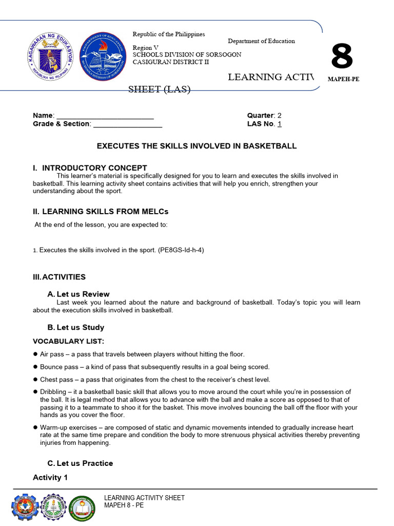 LAS-TEMPLATE IN PE NO.1 | PDF | Learning | Physical Fitness