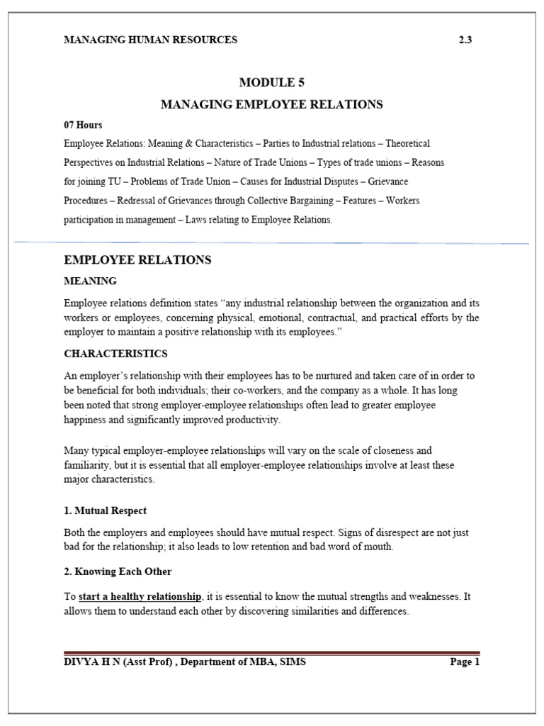 MHR Module 5 | PDF | Employment | Industrial Relations