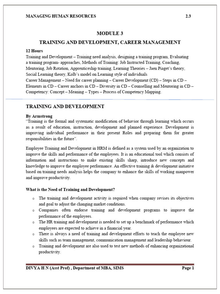 MHR Module 3 | PDF | Learning Styles | Mentorship