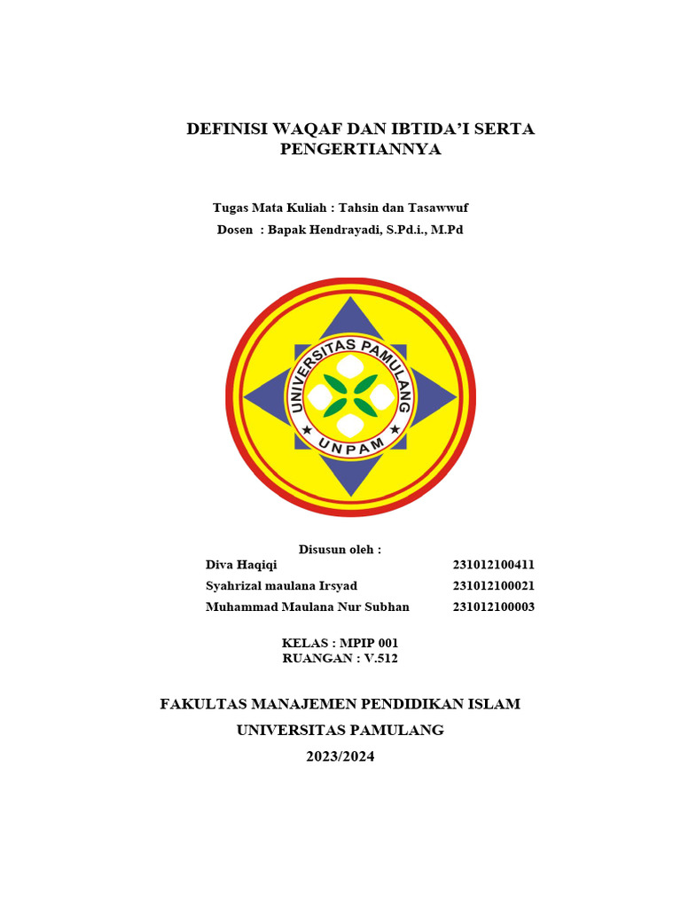 Definisi Waqaf Dan Ibtida | PDF