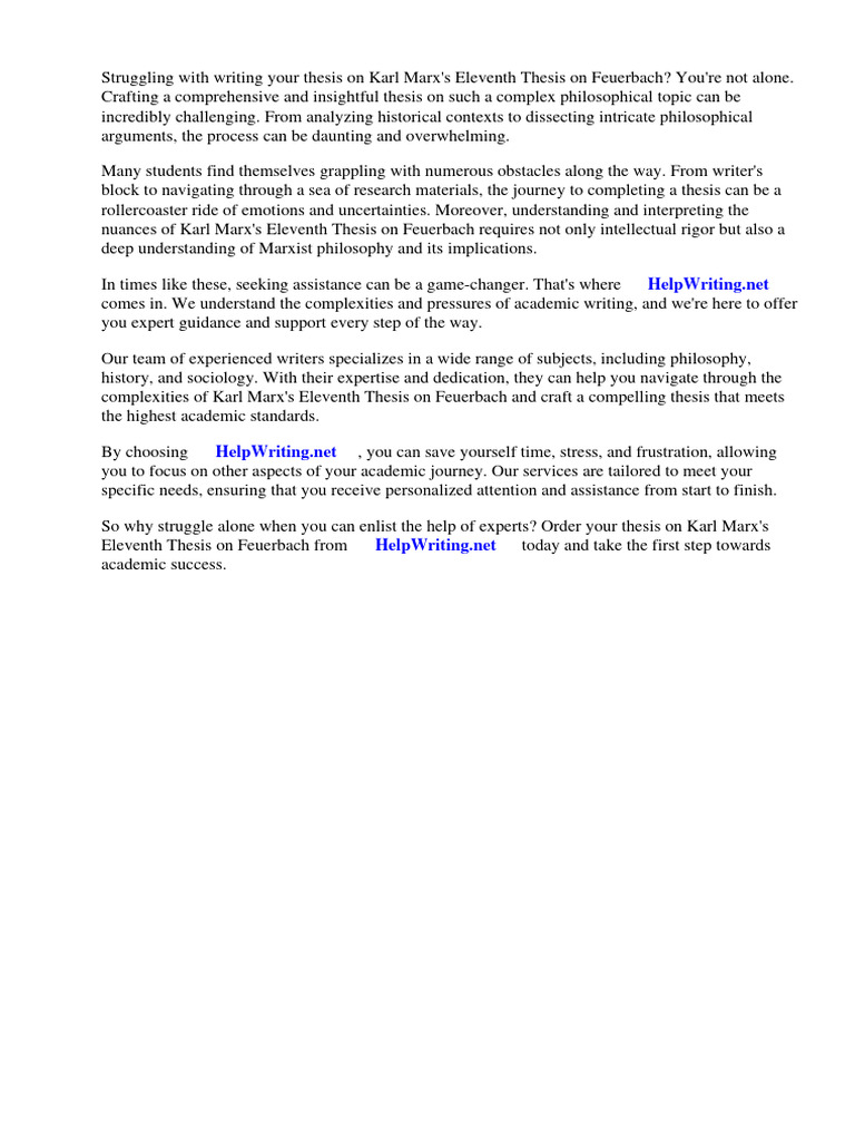 Karl Marx Eleventh Thesis On Feuerbach | PDF | Karl Marx | Georg ...