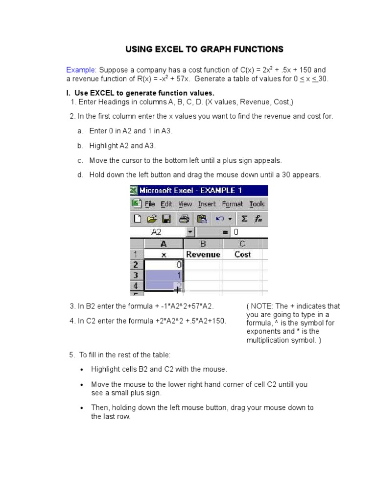 Using Excel To Graph Functions | PDF | Chart | Least Squares