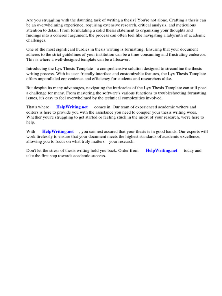 Lyx Thesis Template Explained | PDF