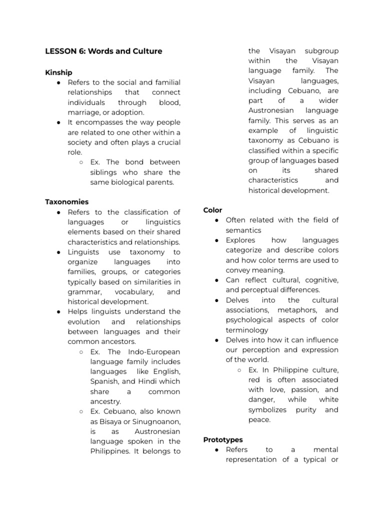 LESSON 6 - Words and Culture | PDF