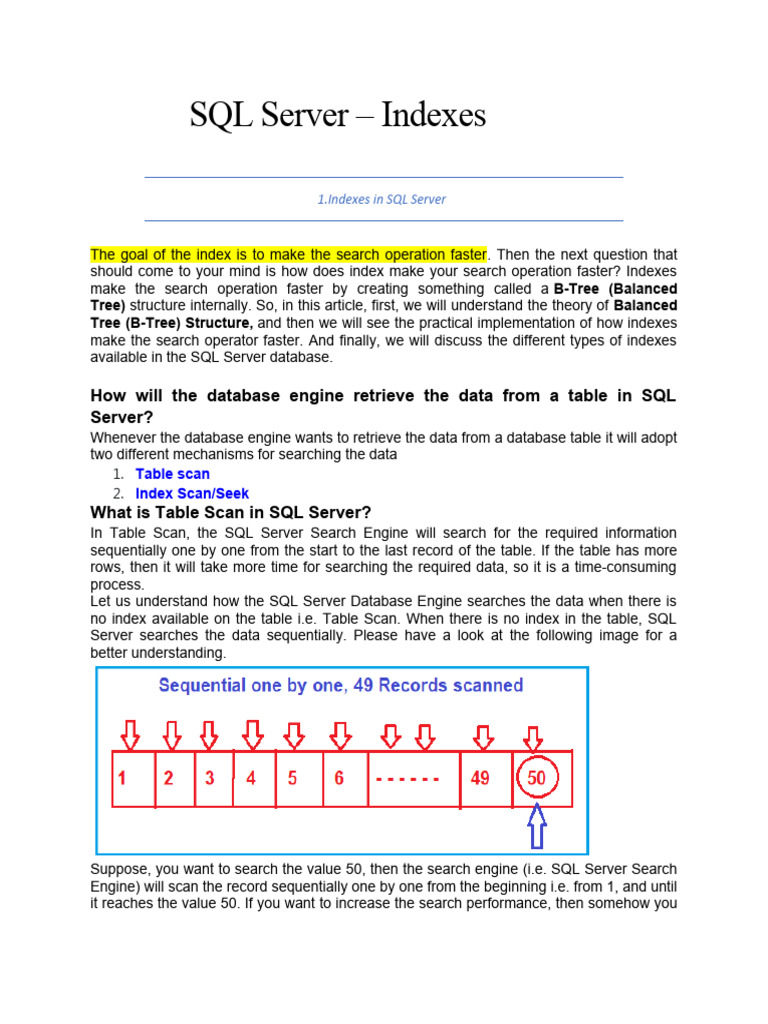 SQL Server-5 - Indexes | PDF