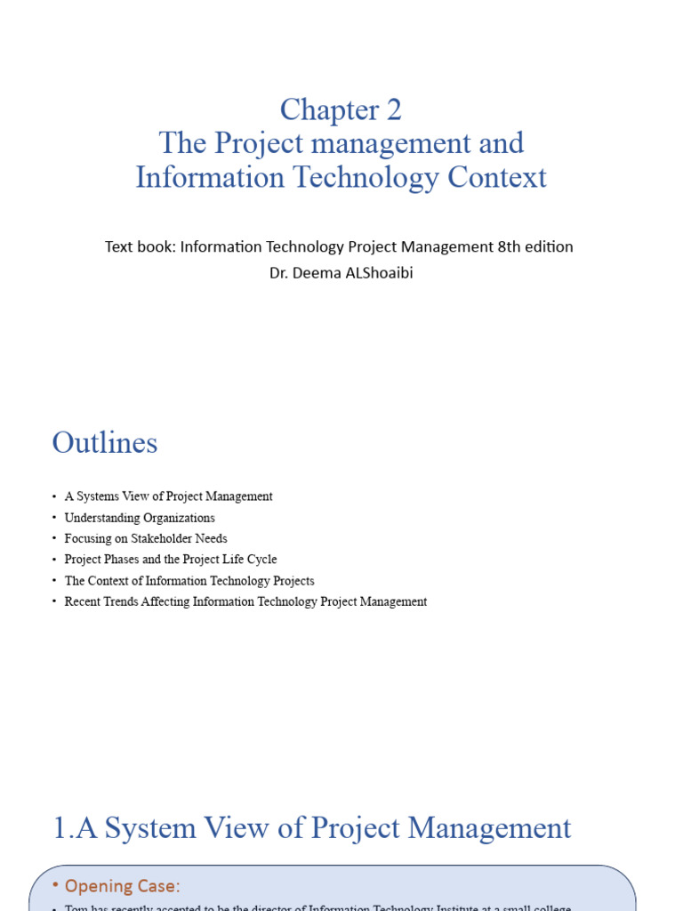 Chapter 2 - The Project Management and Information Technology Context | PDF | Scrum (Software ...
