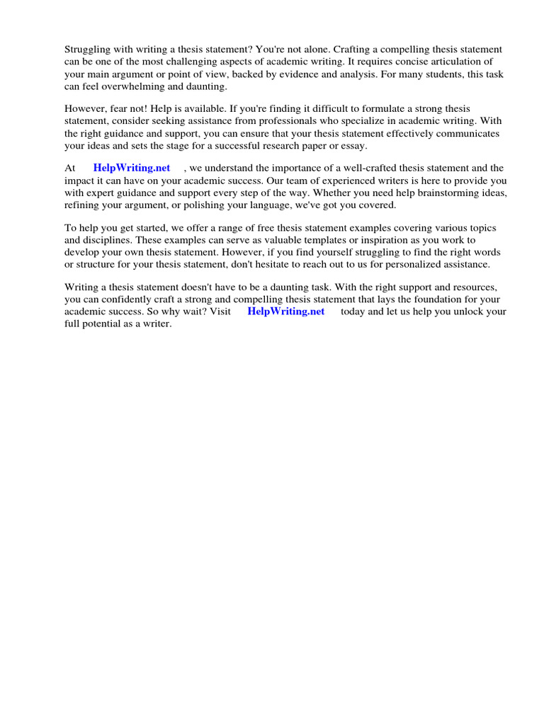 Crafting Effective Thesis Statements | PDF | Essays | Thesis