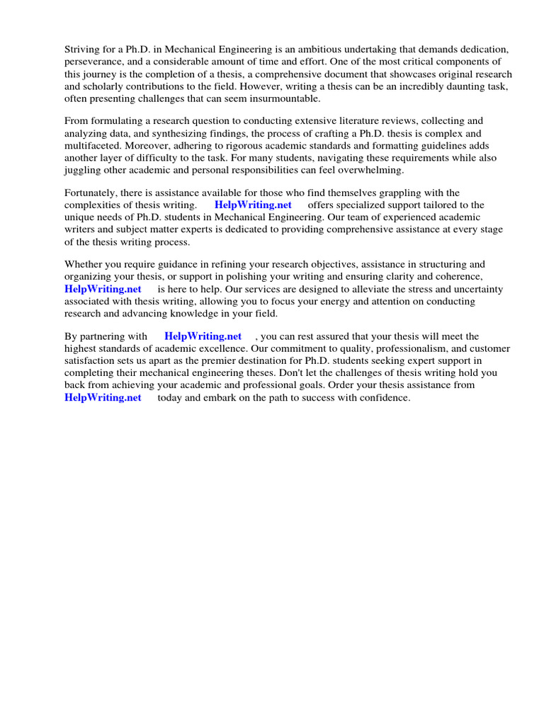 Phd Thesis in Mechanical Engineering | PDF