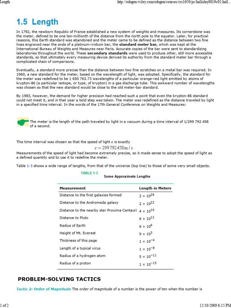 1.5 Length: Problem-Solving Tactics | Download Free PDF | Metre | Quantity