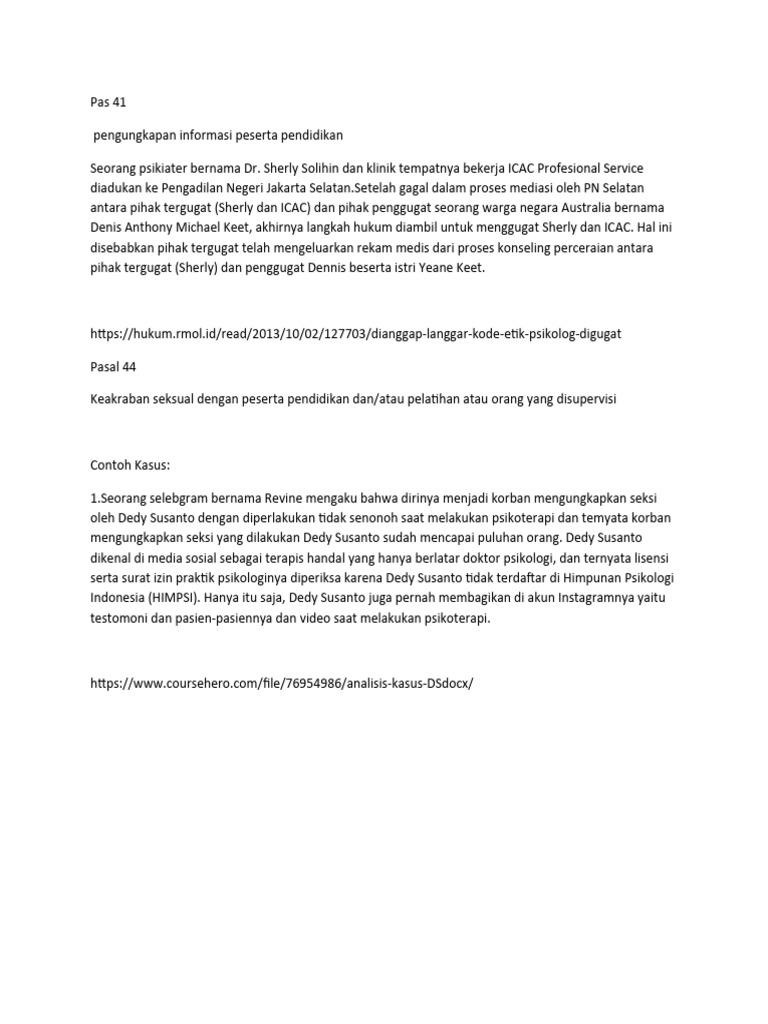 Skandal Etik Psikolog: Kasus Sherly & Dedy | PDF