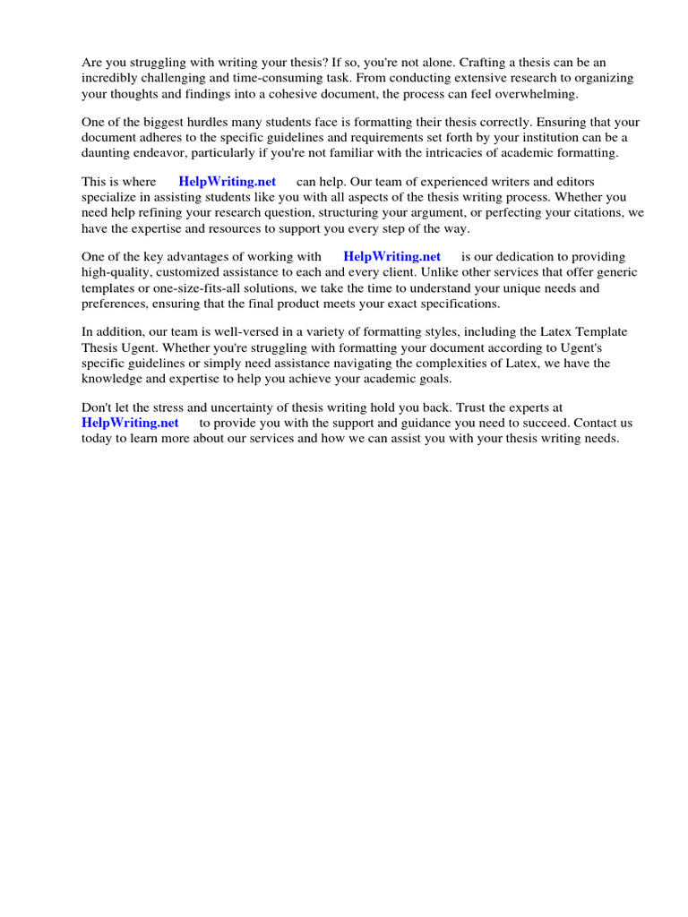 Latex Template Thesis Ugent | PDF