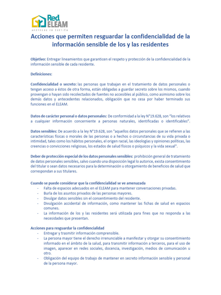 Acciones Que Permiten Resguardar La Confidencialidad de La Informacion ...