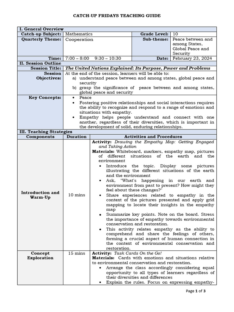 Teaching Guide Catchup Science Values Grade 7 | PDF | Empathy | Learning