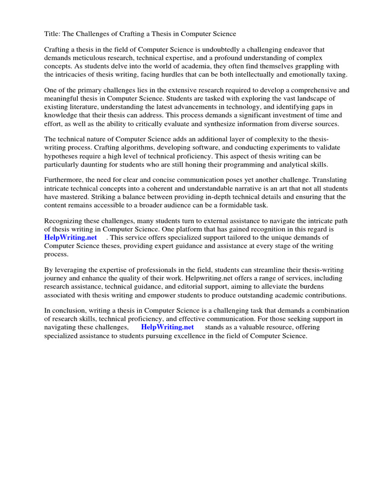 Thesis Computer Science | PDF