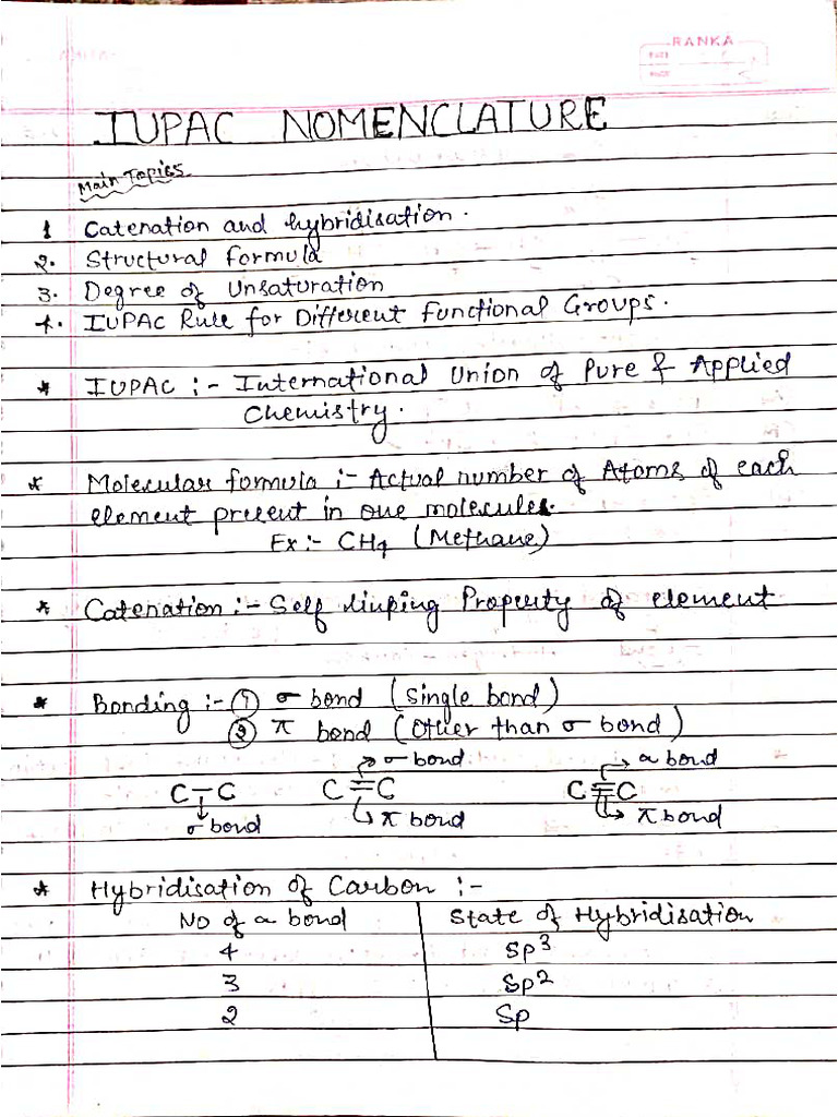 Organic Chemistry, IUPAC Nomenclature | PDF