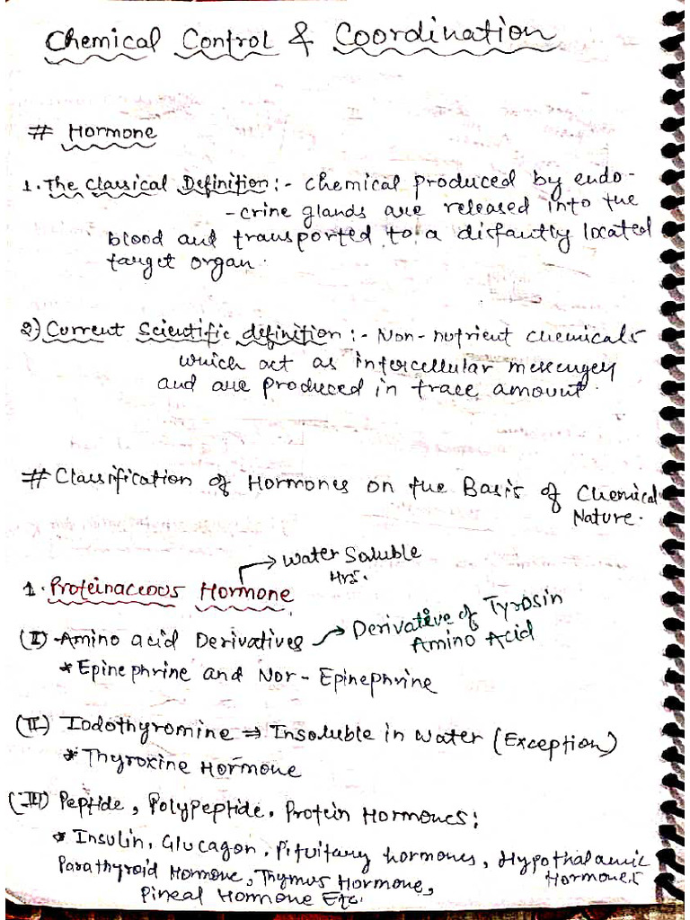 Chemical Control and Coordination | PDF